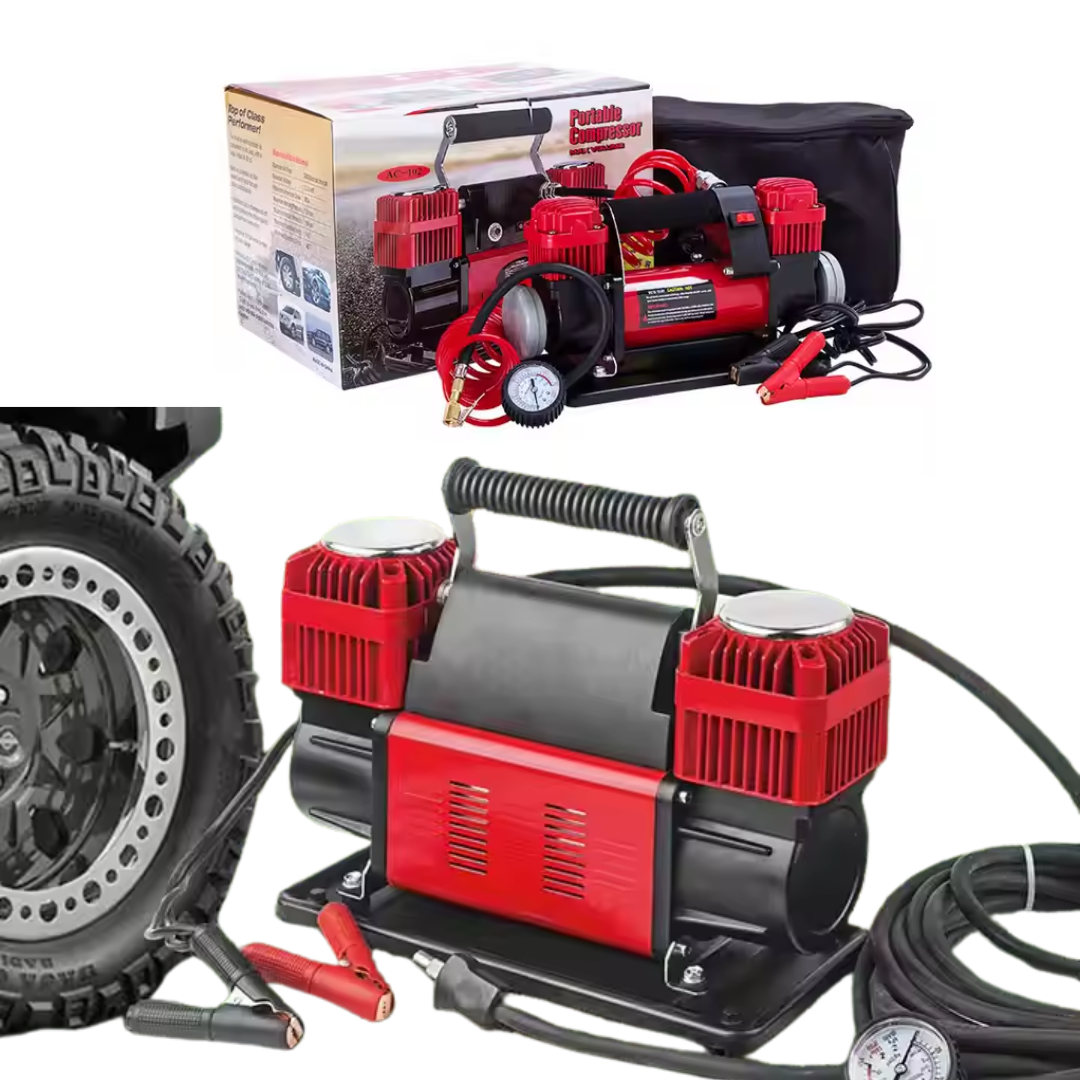 Portable Double Cylinders Air Compressor Tire Inflator 12V 150PSI 160L ...