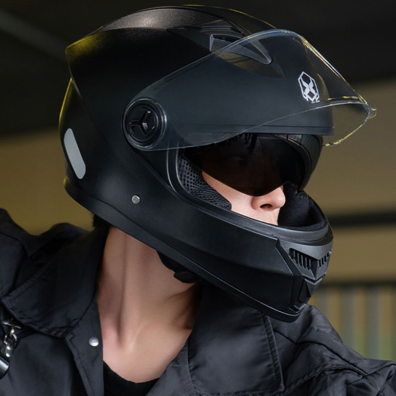 Dual Lens Motorcycle Helmet Men Full Face Helmet Moto Riding Material ...