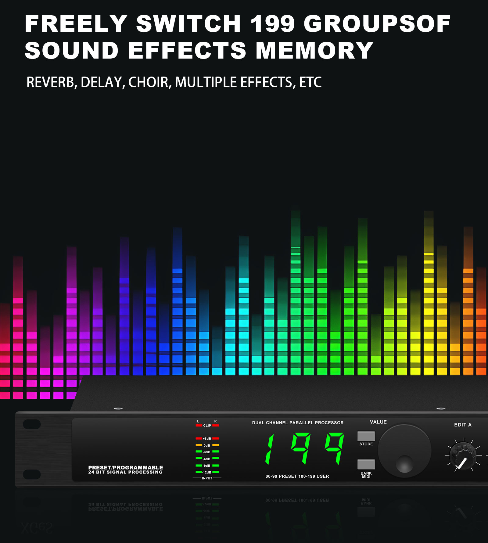 MIC4 Effector built-in DSP99 pre-effector Adjust sound effects Singing ...