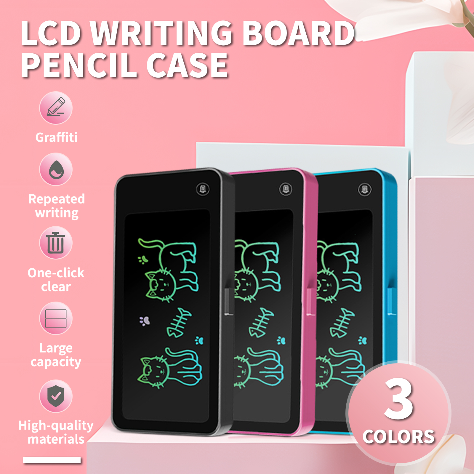 LCD Handwriting Board Stationery Box Students creative pencil case ...
