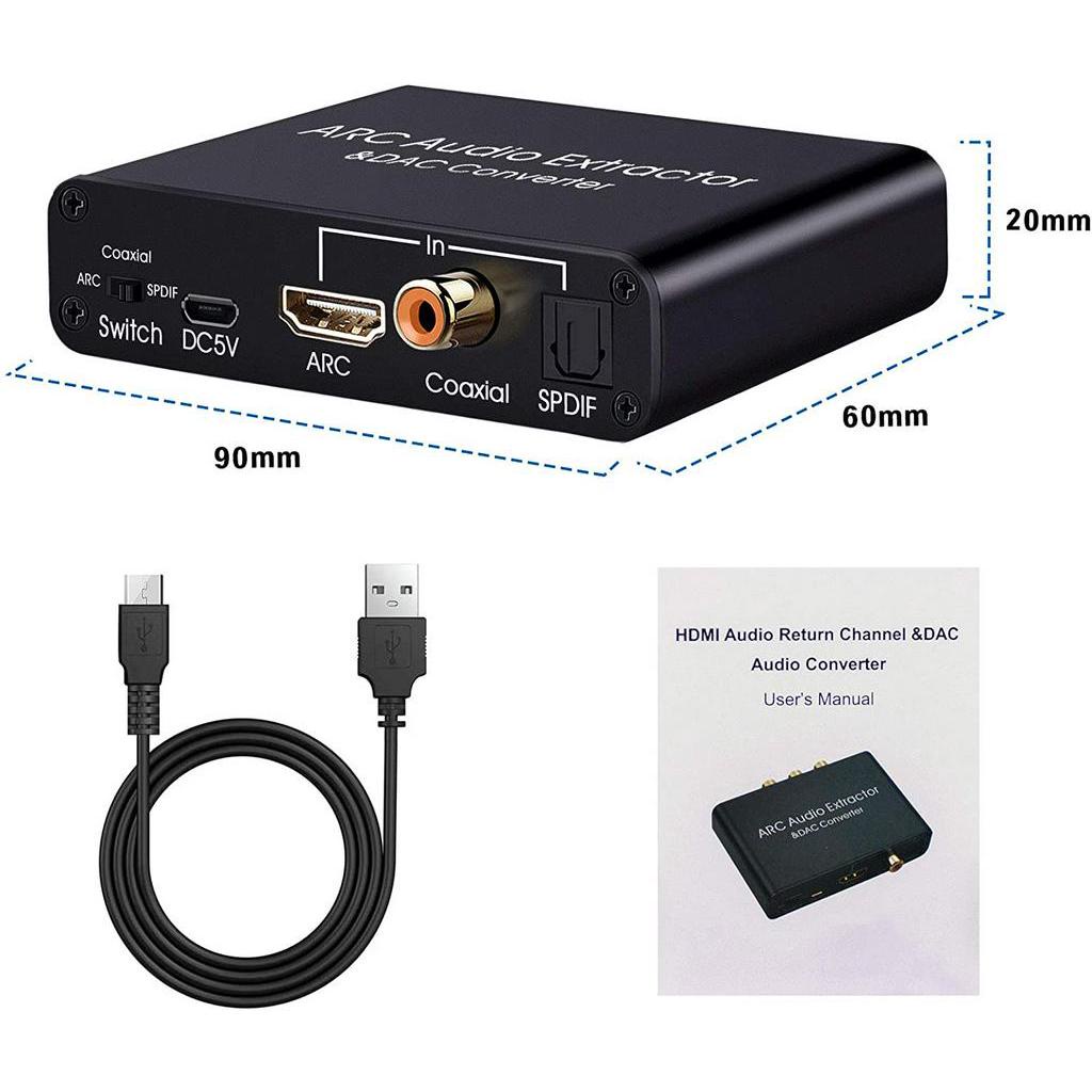HDMI ARC to Analog Audio Converter / 192KHz DAC & Digital HDMI Audio to ...