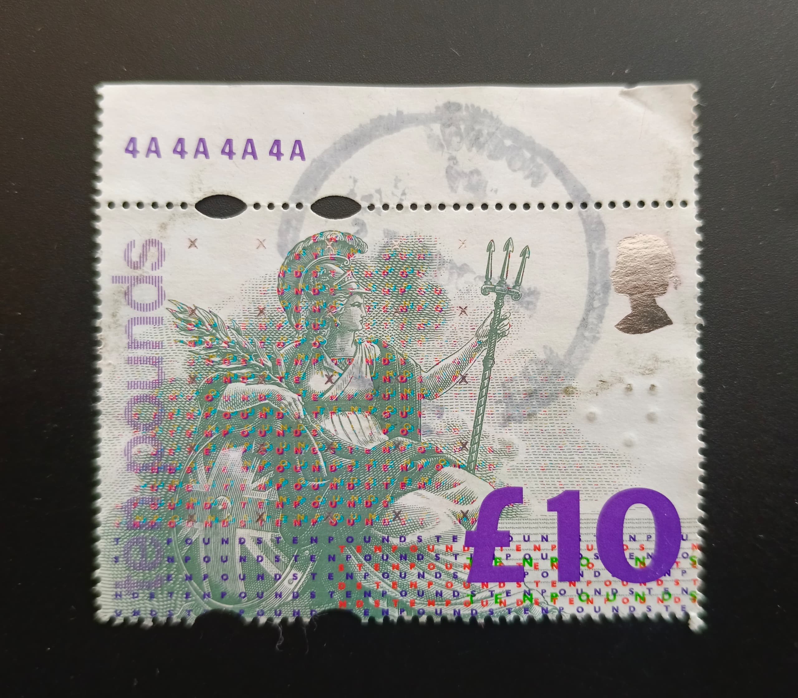 G2257 Great Britain QEII 1993 Britannia/Granite Paper 10 Pounds Top ...