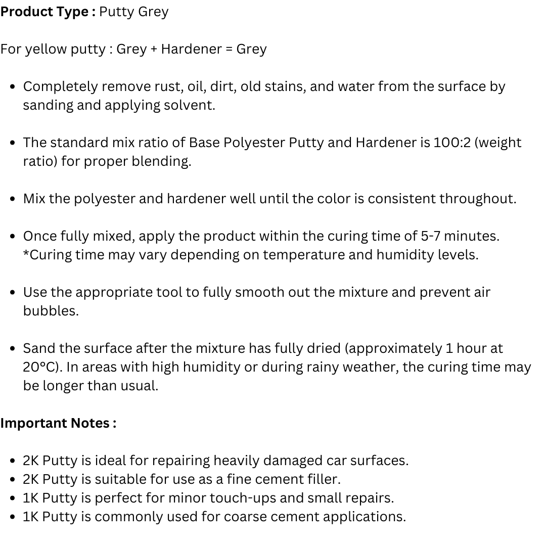 Volcano 31 Simen Kereta Car Putty 2k Body Filler Polyester Putty Car ...