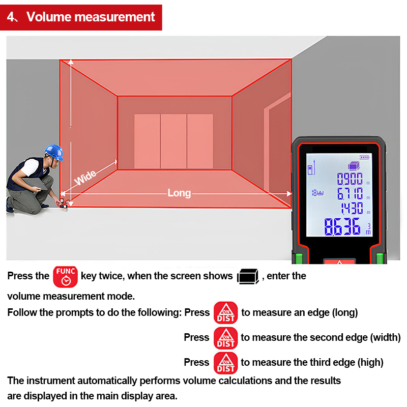 100M Laser Rangefinder Smart Digital Lazer Level laser measurement tool ...