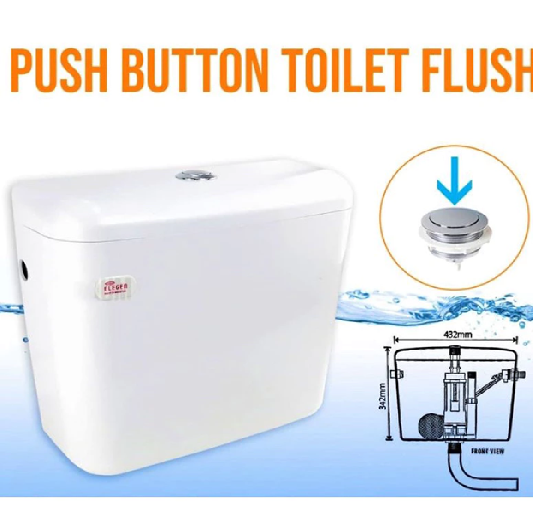 Tangki Air Tong Jamban Butang Tekan Push Button Plastic Water Tank ...