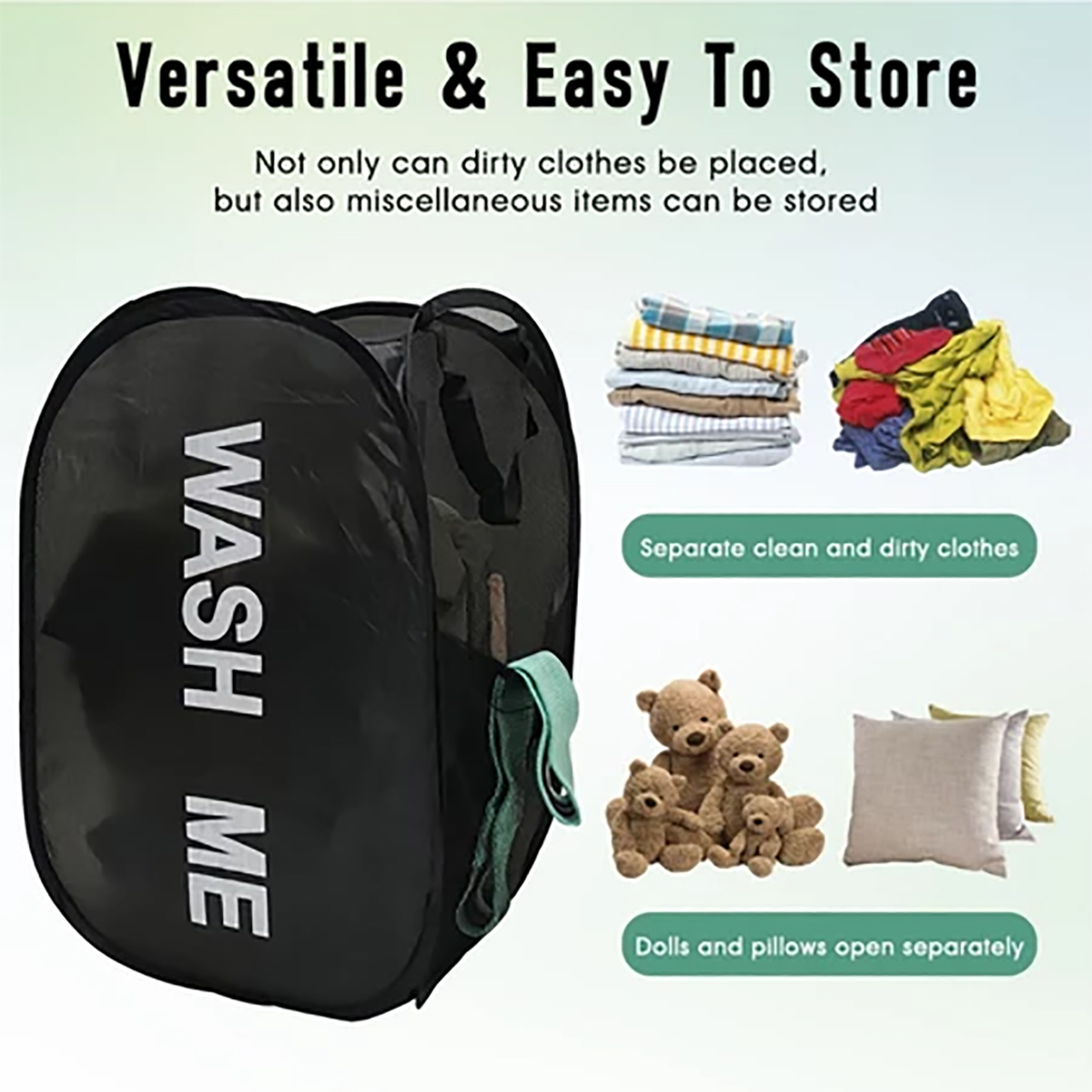 Foldable Laundry Basket Storage Box Waterproof Large Bag Dirty Clothes ...