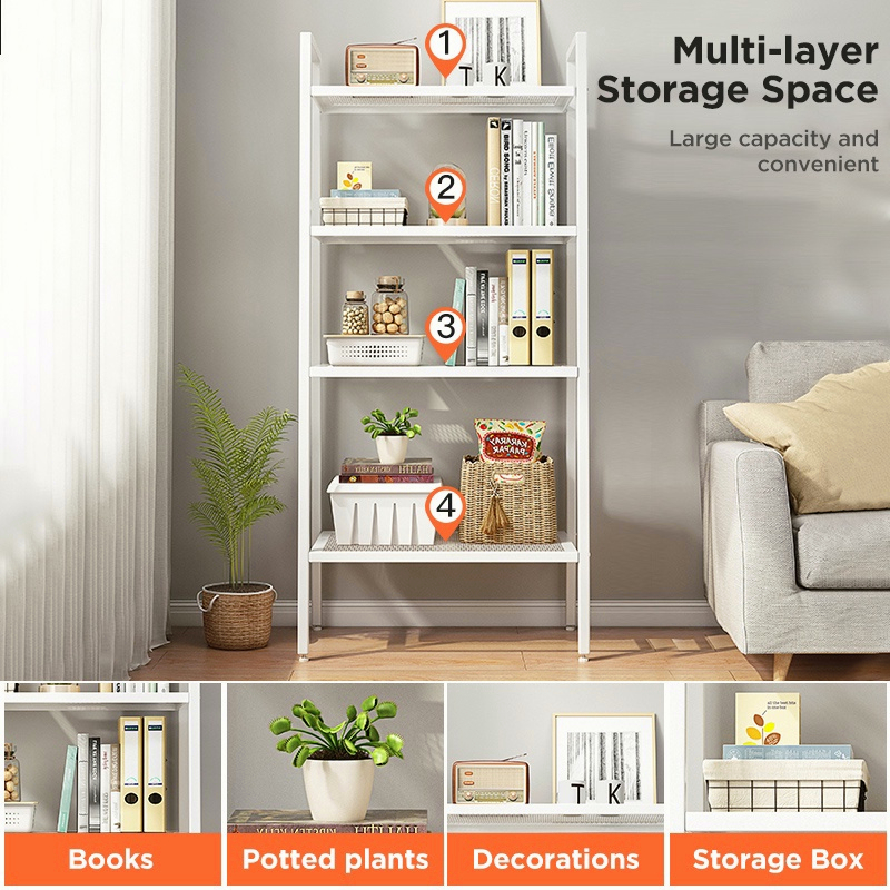 4 Tier Multipurpose Storage Shelf Shelves Rack Rak Besi Rak Buku Murah ...