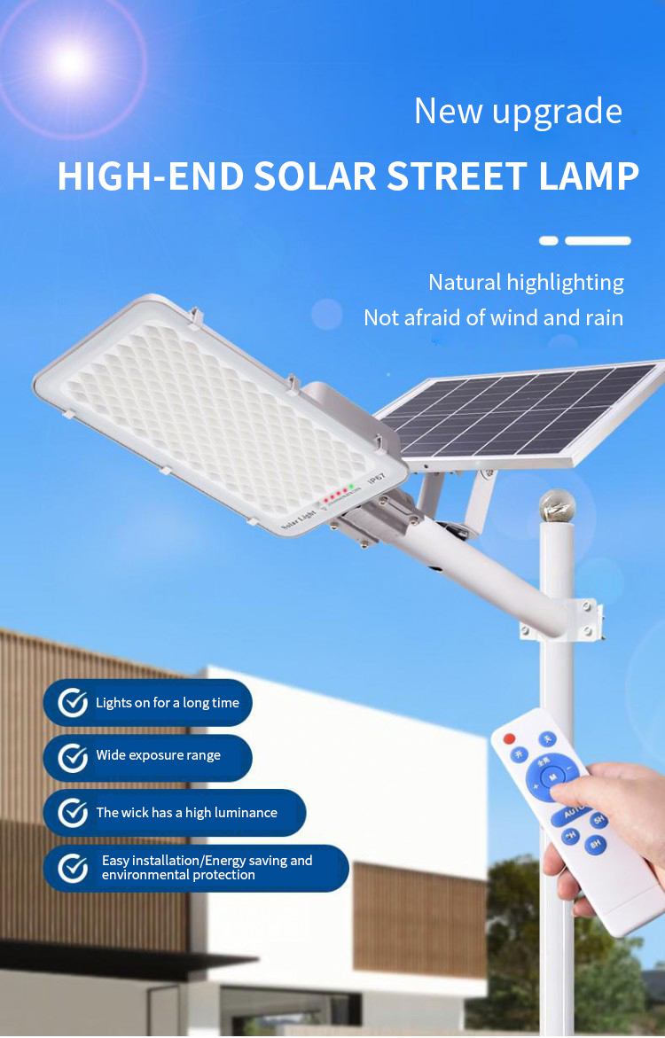 5200W Solar Street Light Outdoor Lighting Lampu Solar 3 Modes Remote Control Super bright IP67 ...