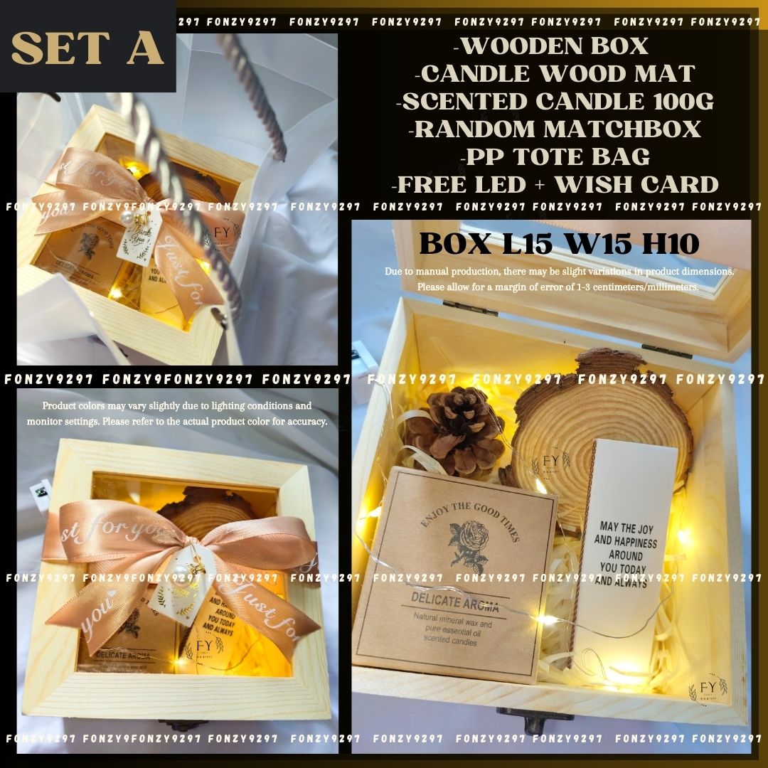 F64 FREE Customized name Wooden Box Gift Set 木盒 礼盒 生日礼物 birthday gift ...