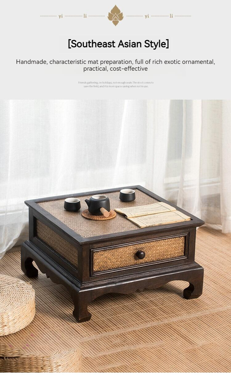 Balcony Windowsill Tatami Low Table Wooden Coffee Table With Drawers ...