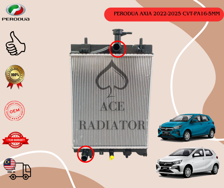 PERODUA AXIA 2022-2025 OEM RADIATOR ASSY CVT-PA16-5MM PREMIUM QUALITY ...