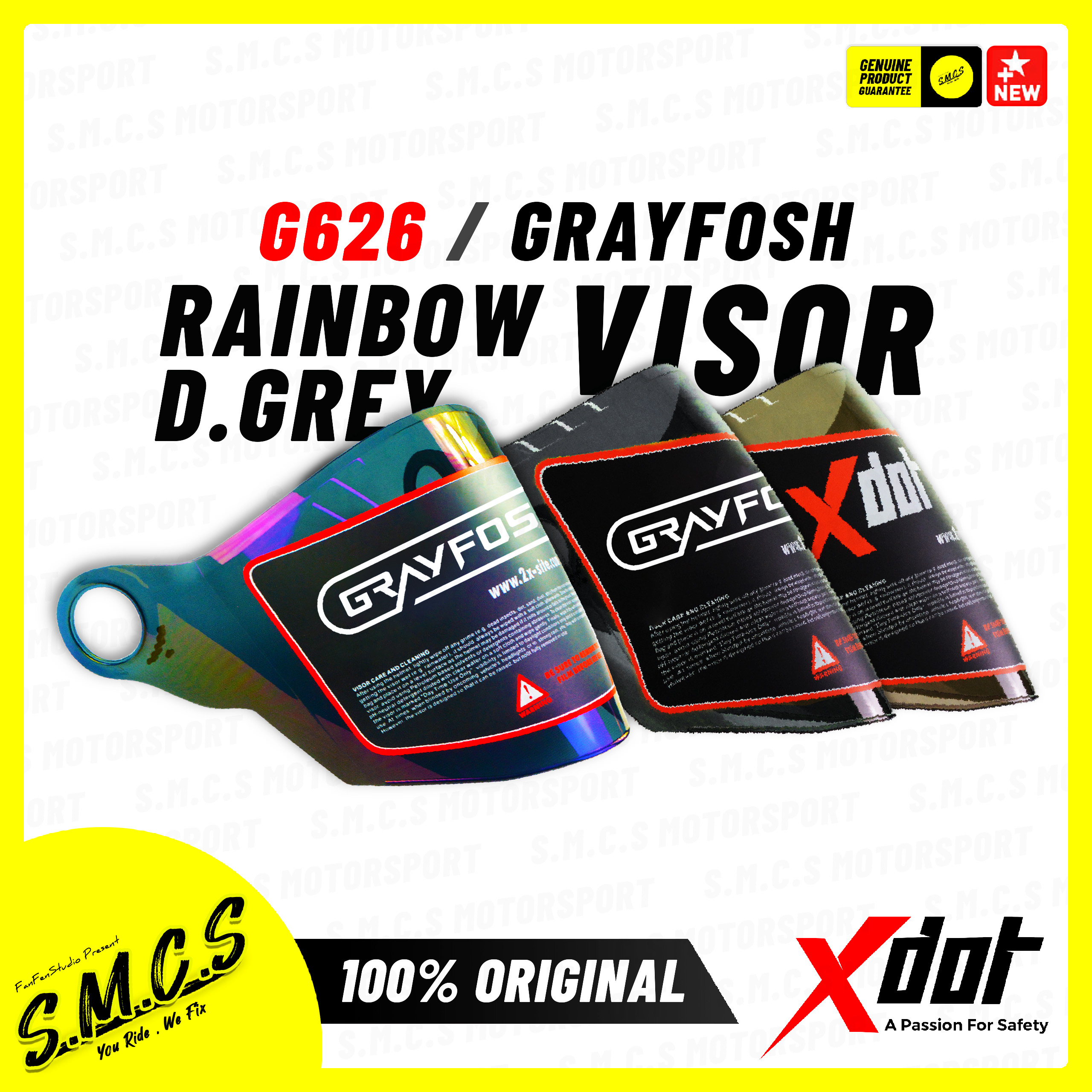 XDOT G626A Helmet Visor Rainbow/Smoke/Black Tinted | Visor Helmet XDOT ...
