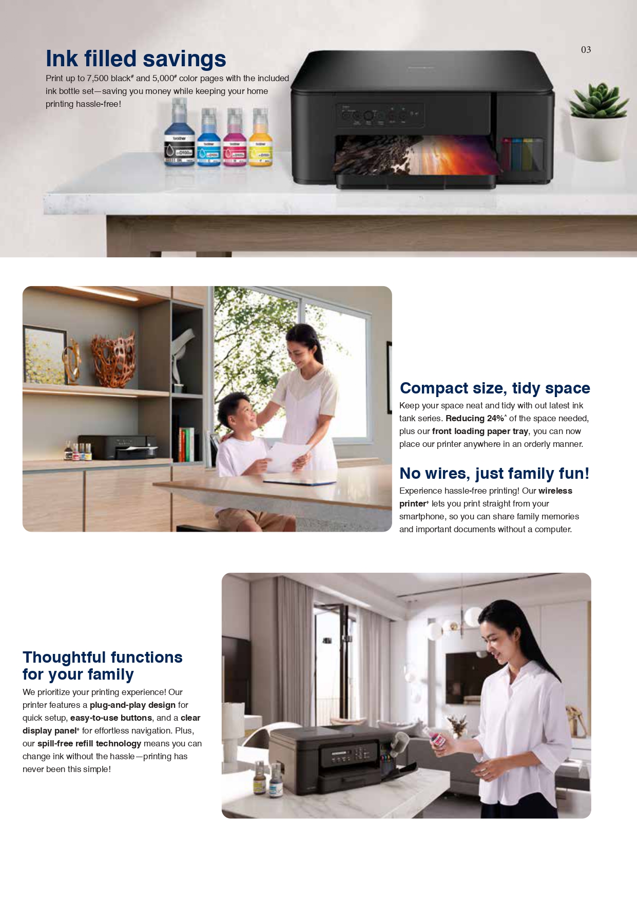 Brother Color Inkjet Refillable Ink Tank Printer A4 3in1 Wireless DCP ...