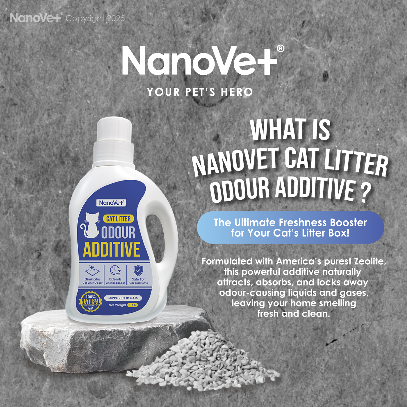 Nanovet® Cat Litter Odour Additive (1KG) | Shopee Malaysia