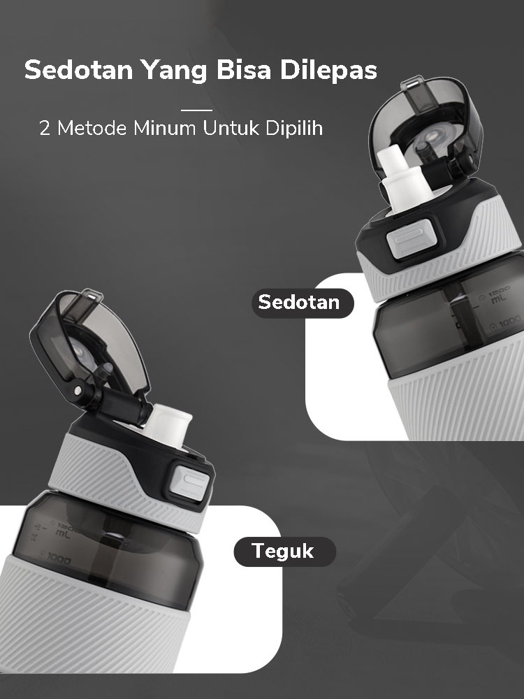 TKK Botol Air 1 Liter Water Bottle 1000ml Botol Tritan BPA FREE Anti Bocor Anti Peach | Shopee ...