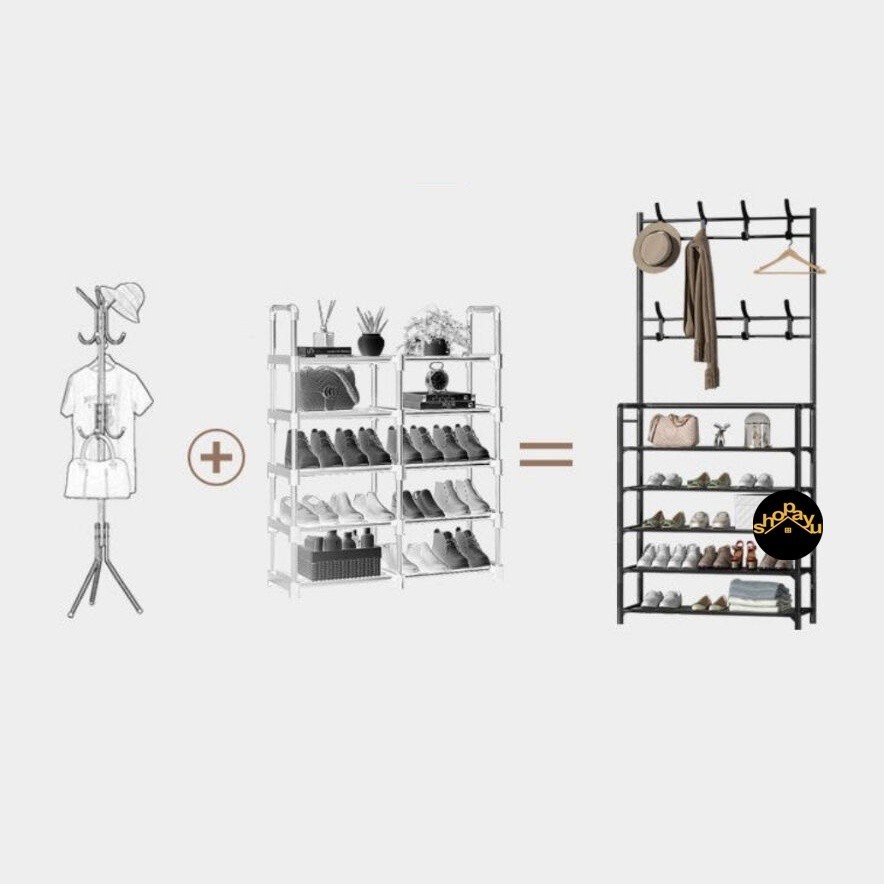 Rak kasut kalis debu pelbagai fungsi rak kasut ringkas bersepadu rak ...
