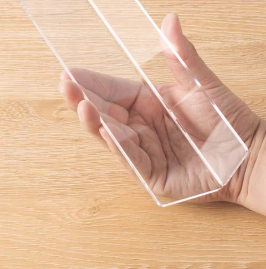 Transparent Acrylic Mirror Cabinet Baffle Table Anti-drop L-shaped ...