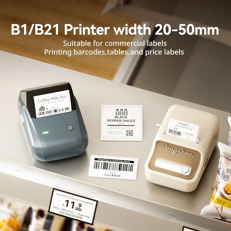 NIIMBOT B21 B1 B3S White thermal label paper clothing tag product price ...