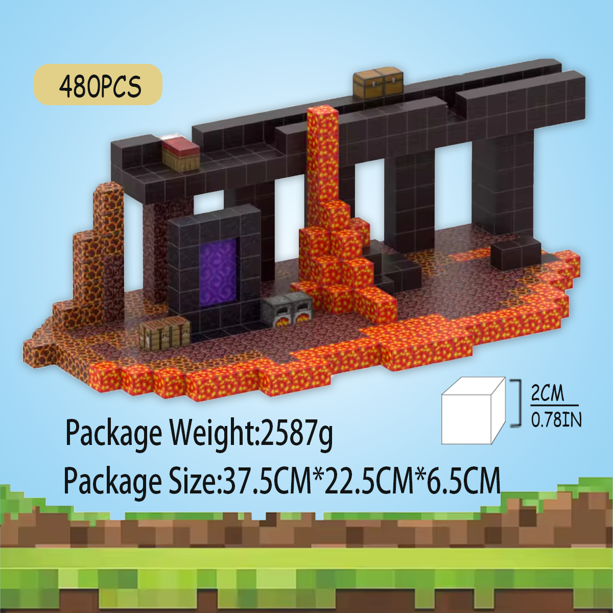 2CM ToysMinecraft Suction Block Puzzle DIY Educational Set for Kids ...