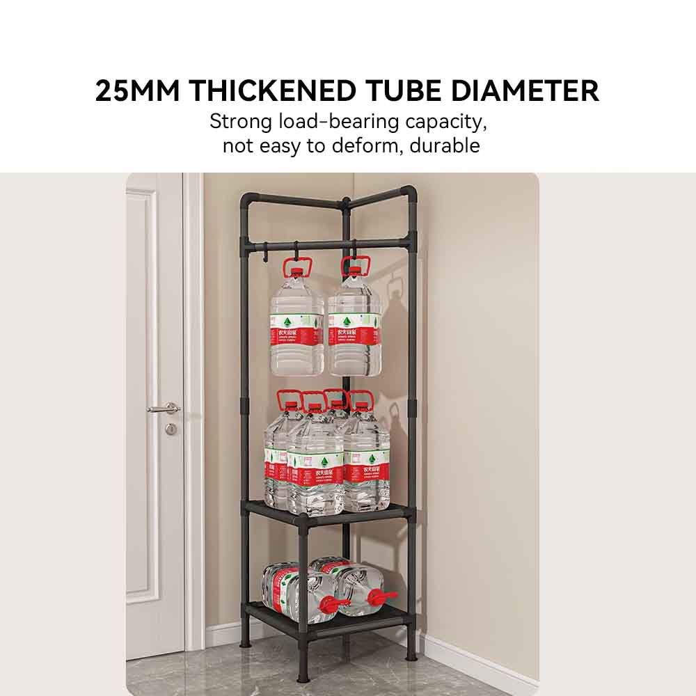 2 Layer Corner Rack Corner Hanging Storage Space Saver Storage Rack ...