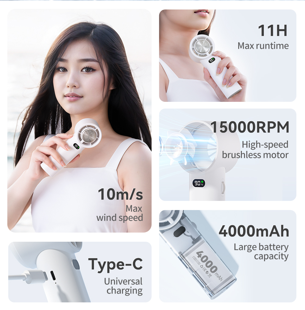 Simplus Portable Handheld Mini Fan | 100 Speed Levels | High Speed ...