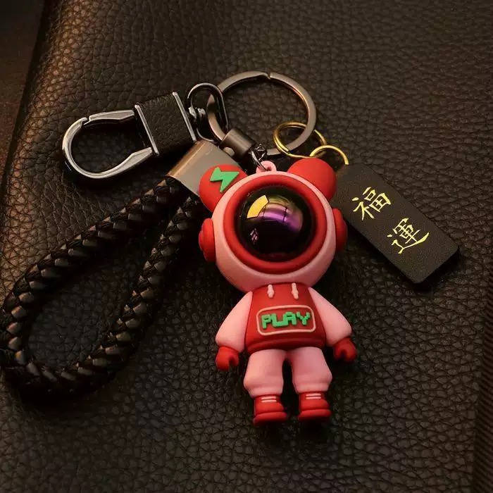 Bear Male Female Key Chain Couple Cartoon Cute Starry Sky Car Keychain ...