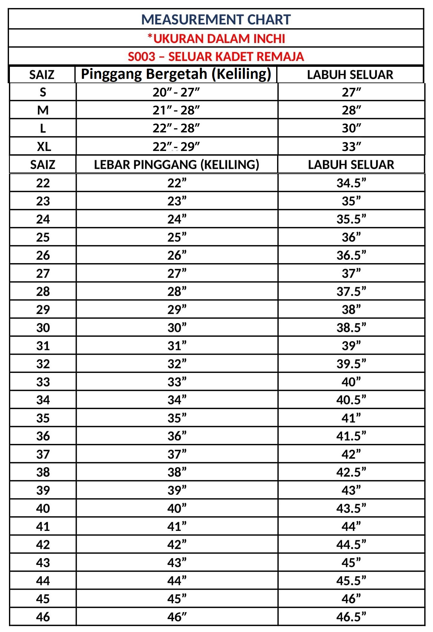 UNIFORM KADET REMAJA SEKOLAH KRS / SELUAR KADET REMAJA SEKOLAH KRS ...