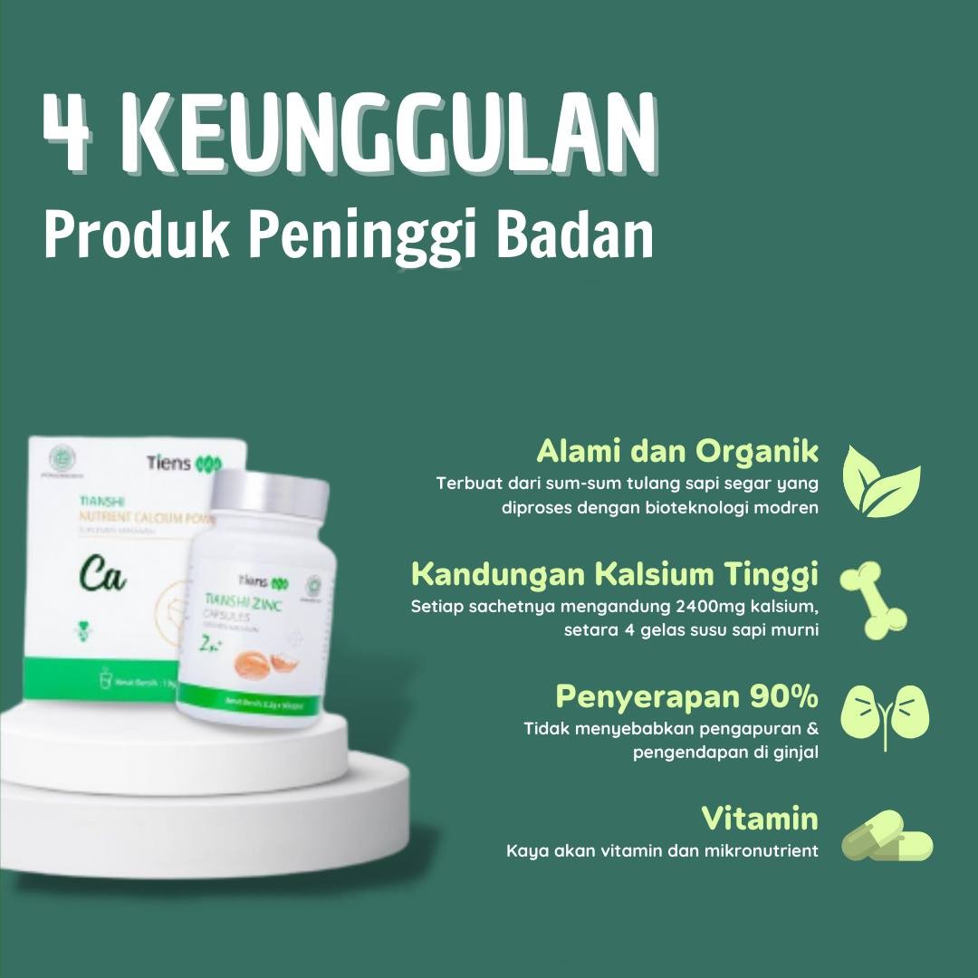 Ubat Tinggi Badan Original Lulus Kkm Calsium + Zinc Supplement Height ...