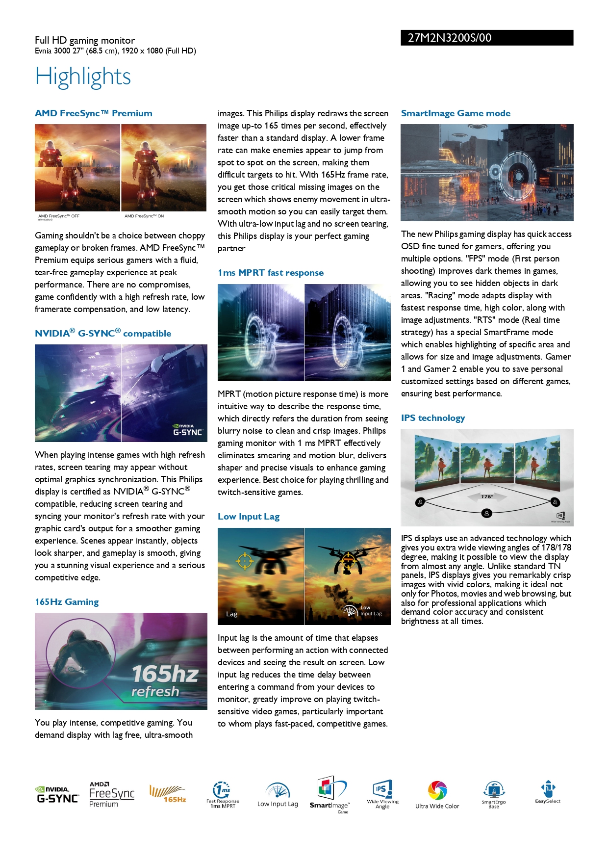 PHILIPS 27" 27M2N3200S LED FULL HD (1920x1080 @ 180HZ) FAST IPS LCD ...