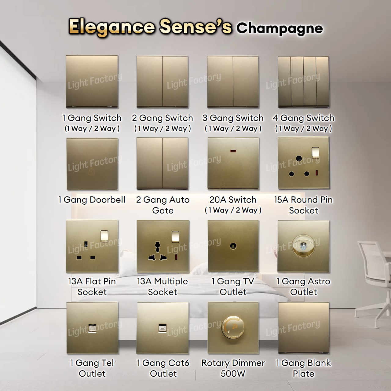 【SIRIM APPROVED】 RETOUCH ELEGANCE SENSE’S Wall Switches & Socket ...