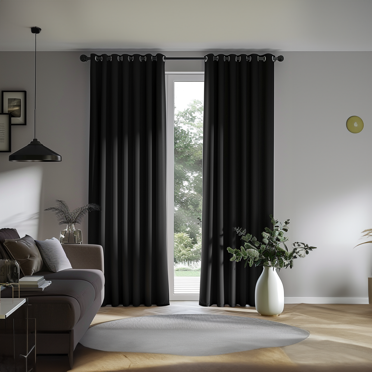 Uni Curtain Midnight Curtain Ivory Whisper 窗帘 | Langsir Black Hitam ...