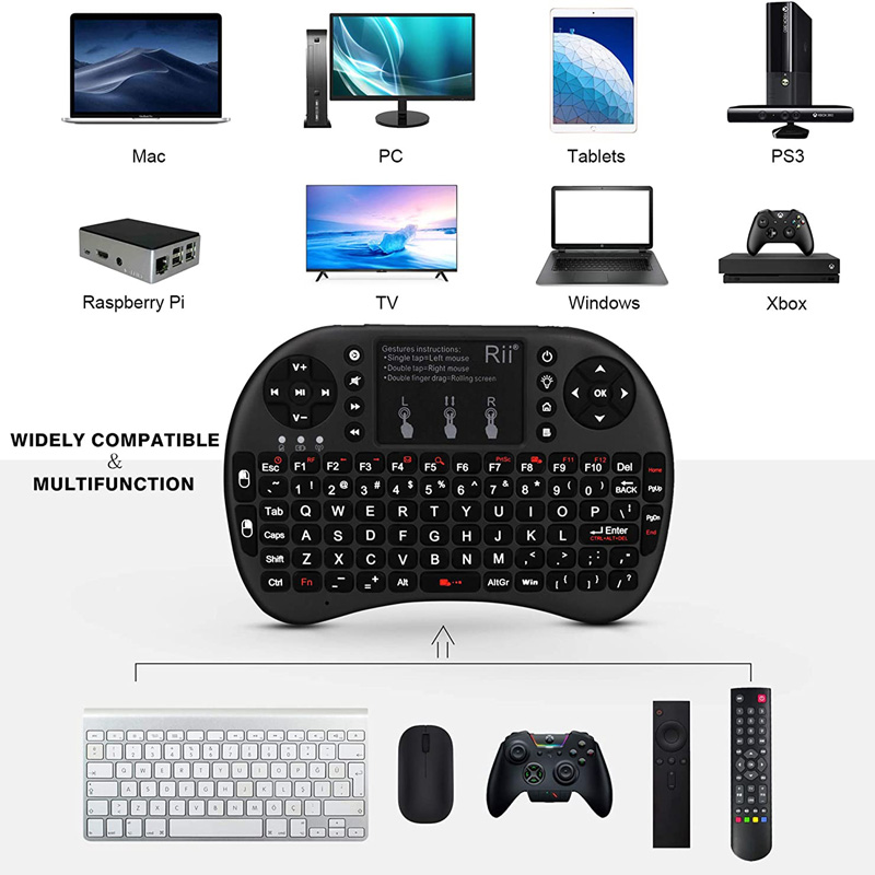 Riitek Rii Mini i8 Wireless Keyboard Multi-finger Touchpad Mouse ...