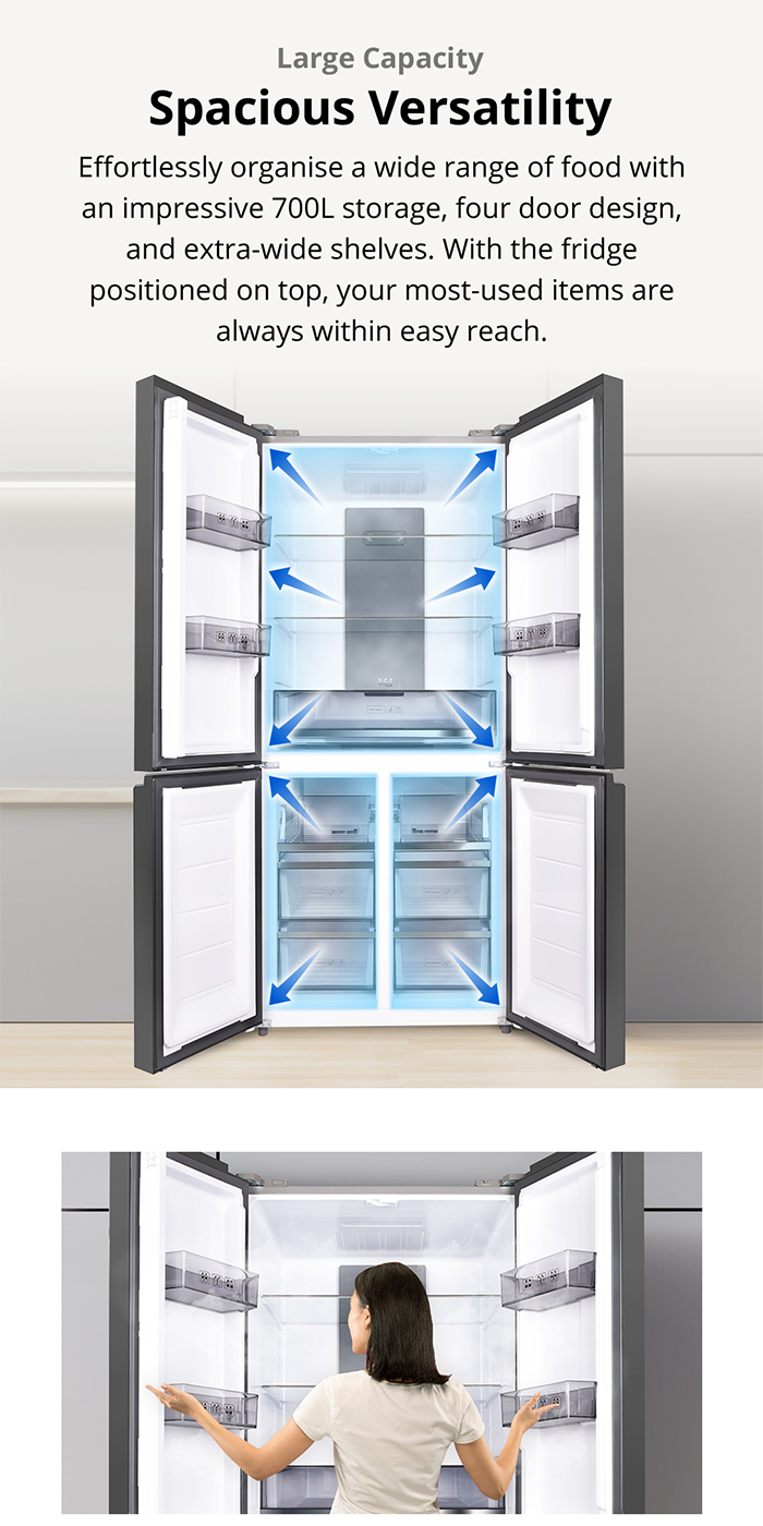 PRISM+ PureFresh FDR700 Four Door Refrigerator [New Launch] | Shopee ...