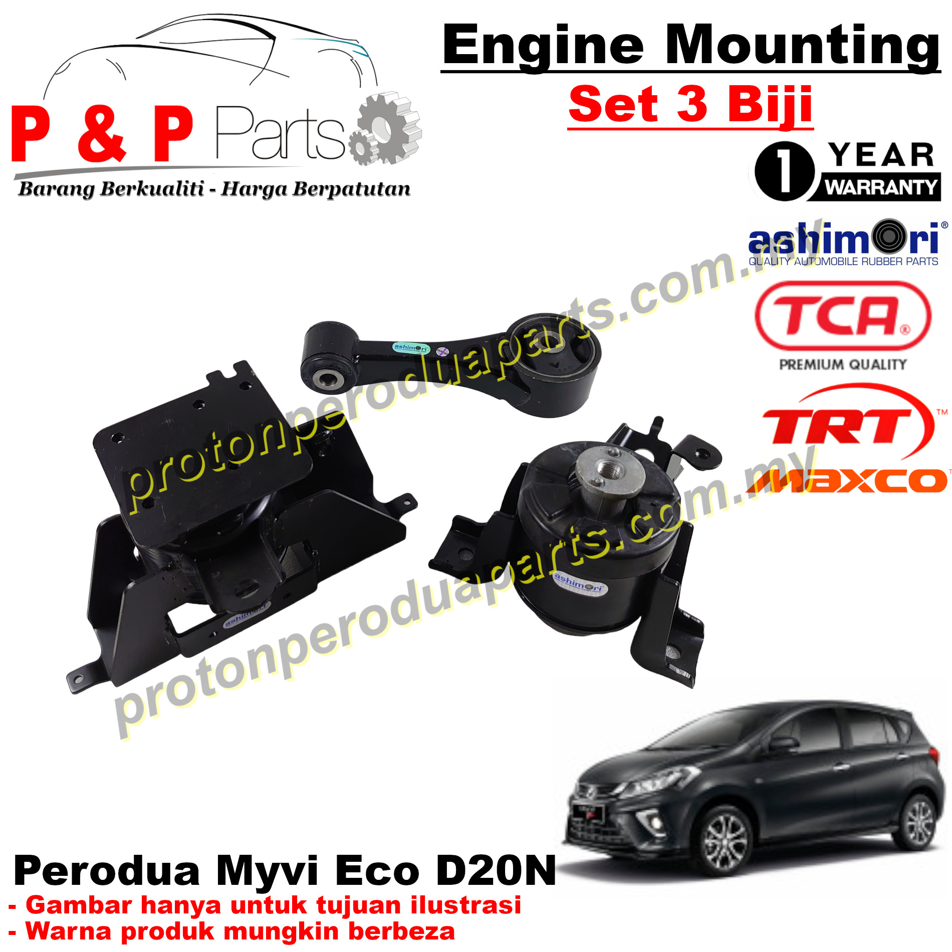 Engine Mounting - 3pcs Set - Perodua Myvi Eco D20N - 1 Year Warranty ...
