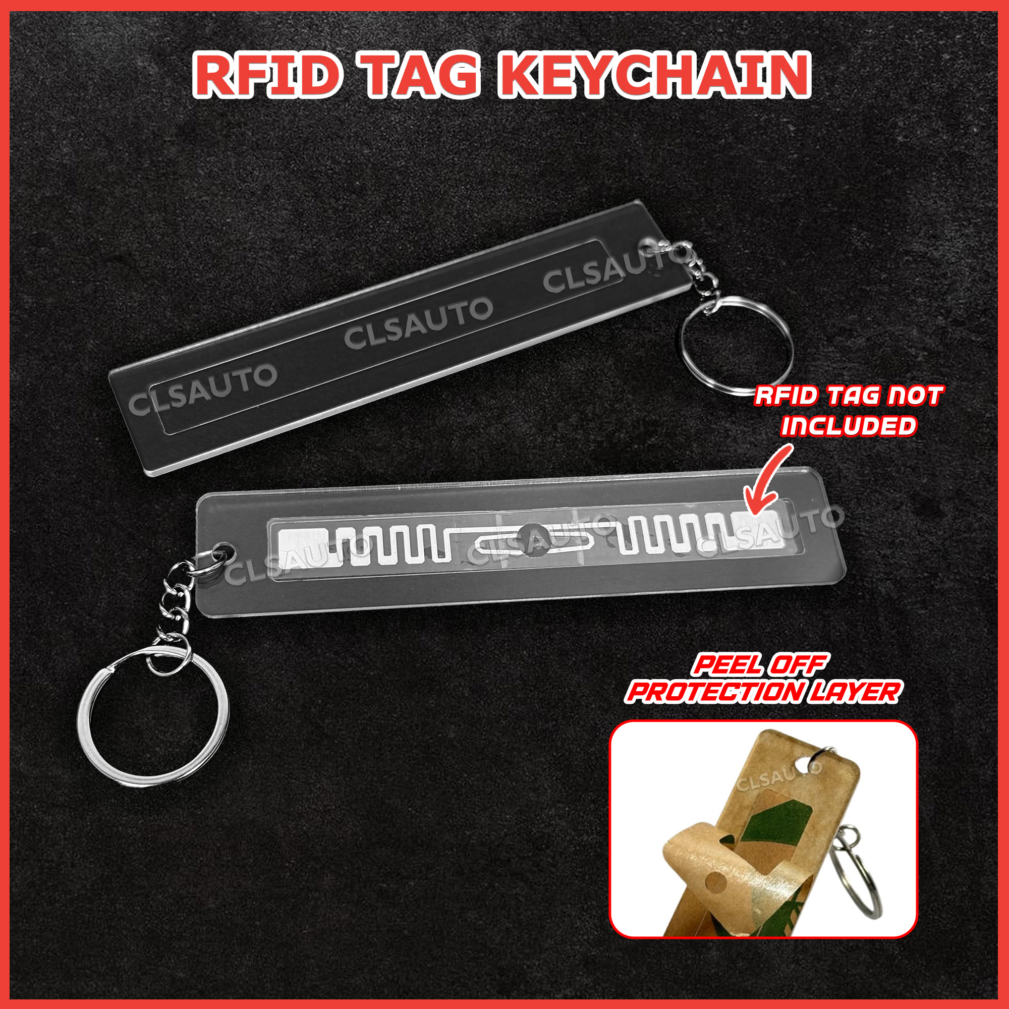 RFID Keychain Holder for Parking Access Transparent Acrylic Carpark ...
