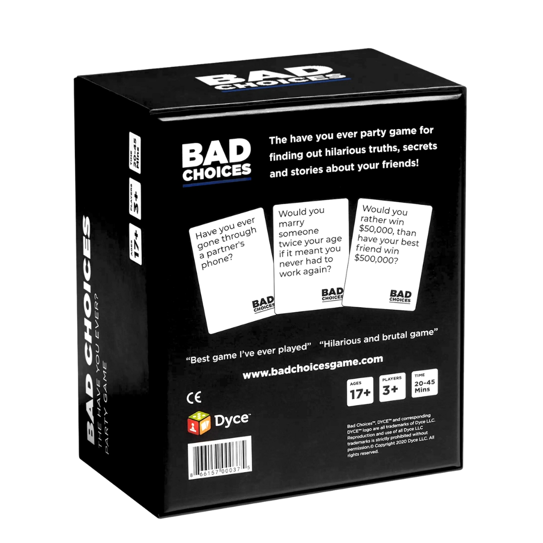 Bad Choices Adult Party Card Game Hilarious- The Have Your Ever Board ...