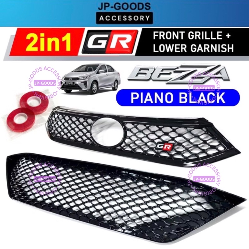 Perodua Bezza Facelift 2020 - 2024 B300 GR Honeycomb Grille Piano Gloss ...