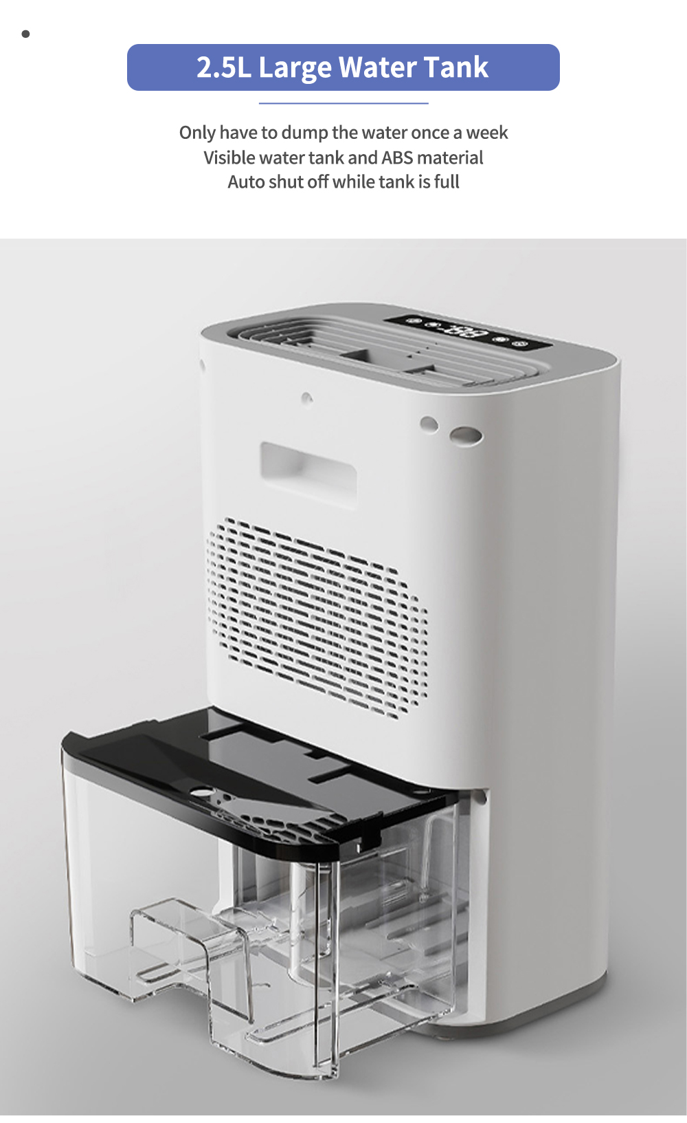 Simplus Dehumidifier |380ml/Day | 2.5L Water Tank