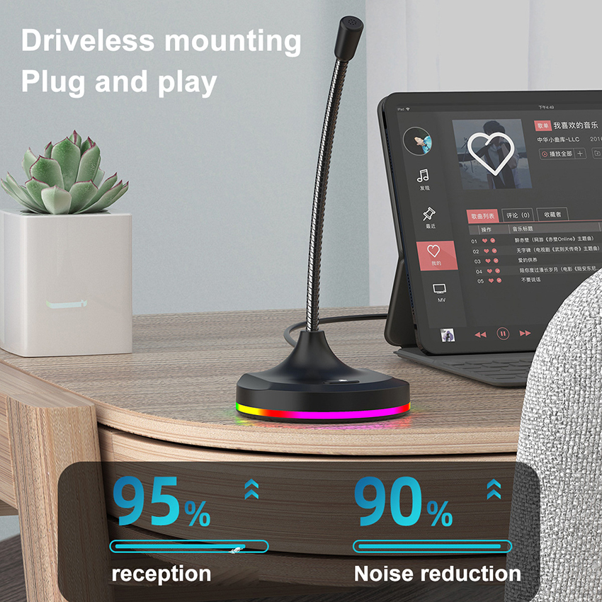 【Local Delivery】Goluck Microphone Microphone Game Network Live 3-port ...