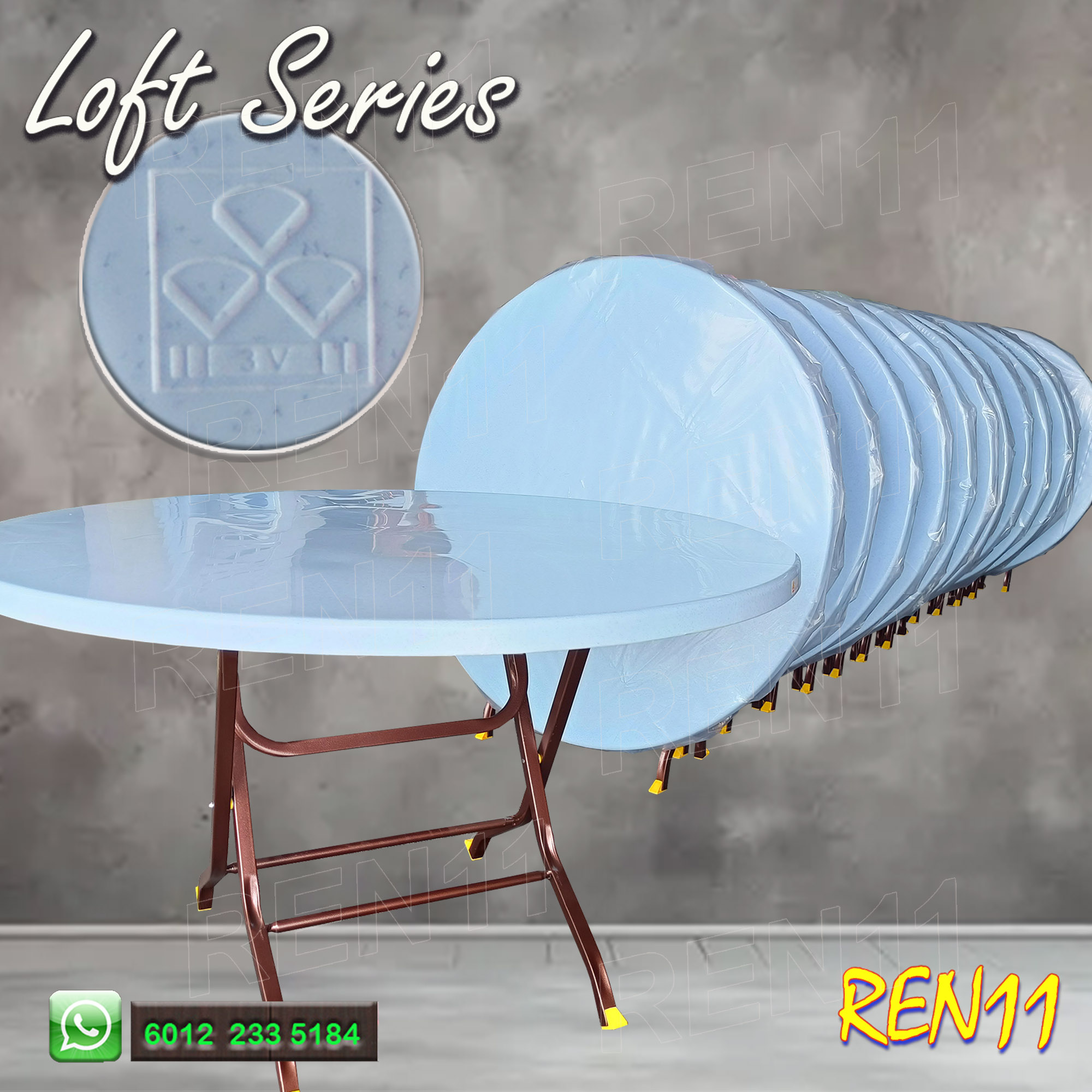 3V ROUND Foldable Plastic Table - Grad A Original with Logo - Klang ...