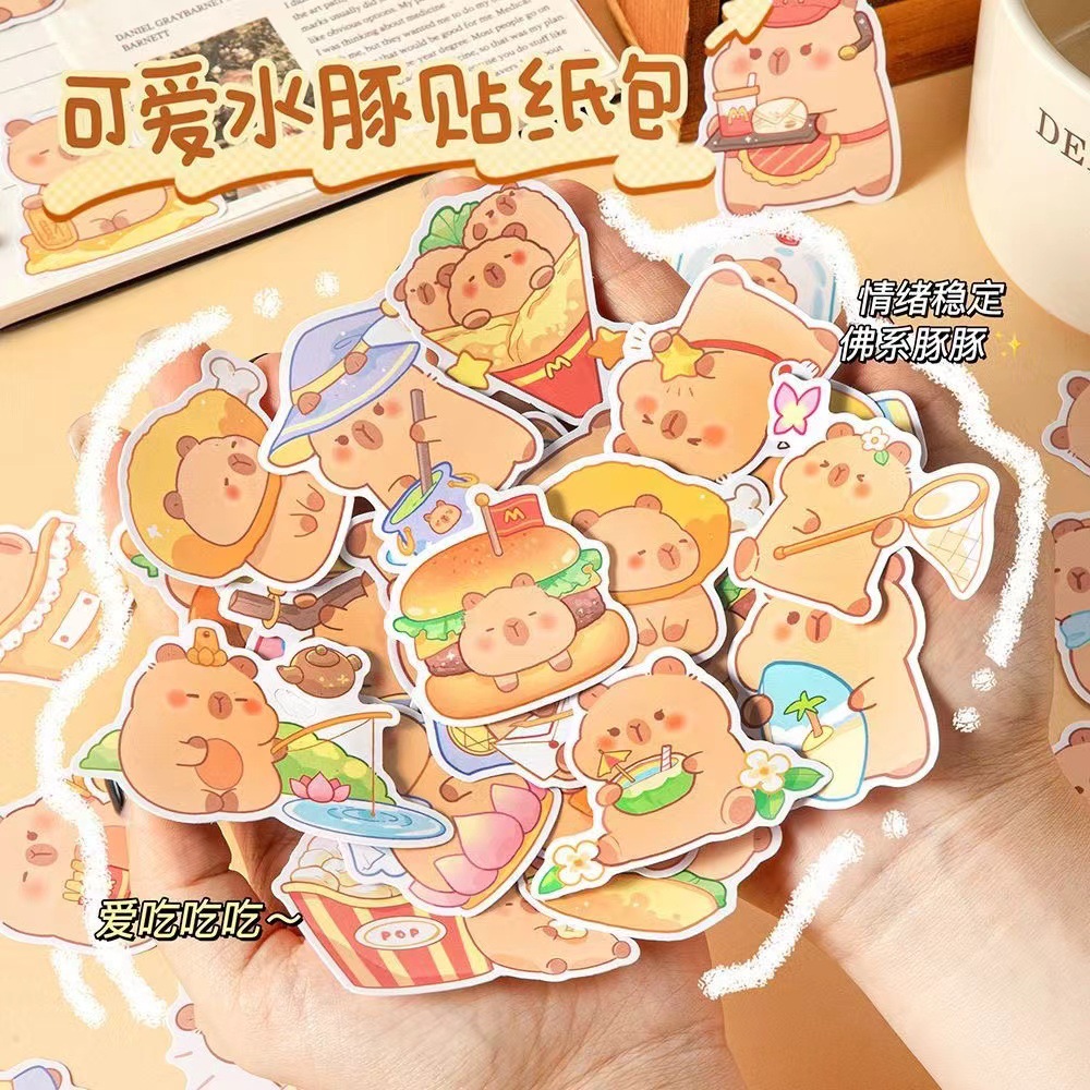 BORONG【36 Box】12pcs Capybara Sticker Box Set Birthday Goodies Doorgift ...