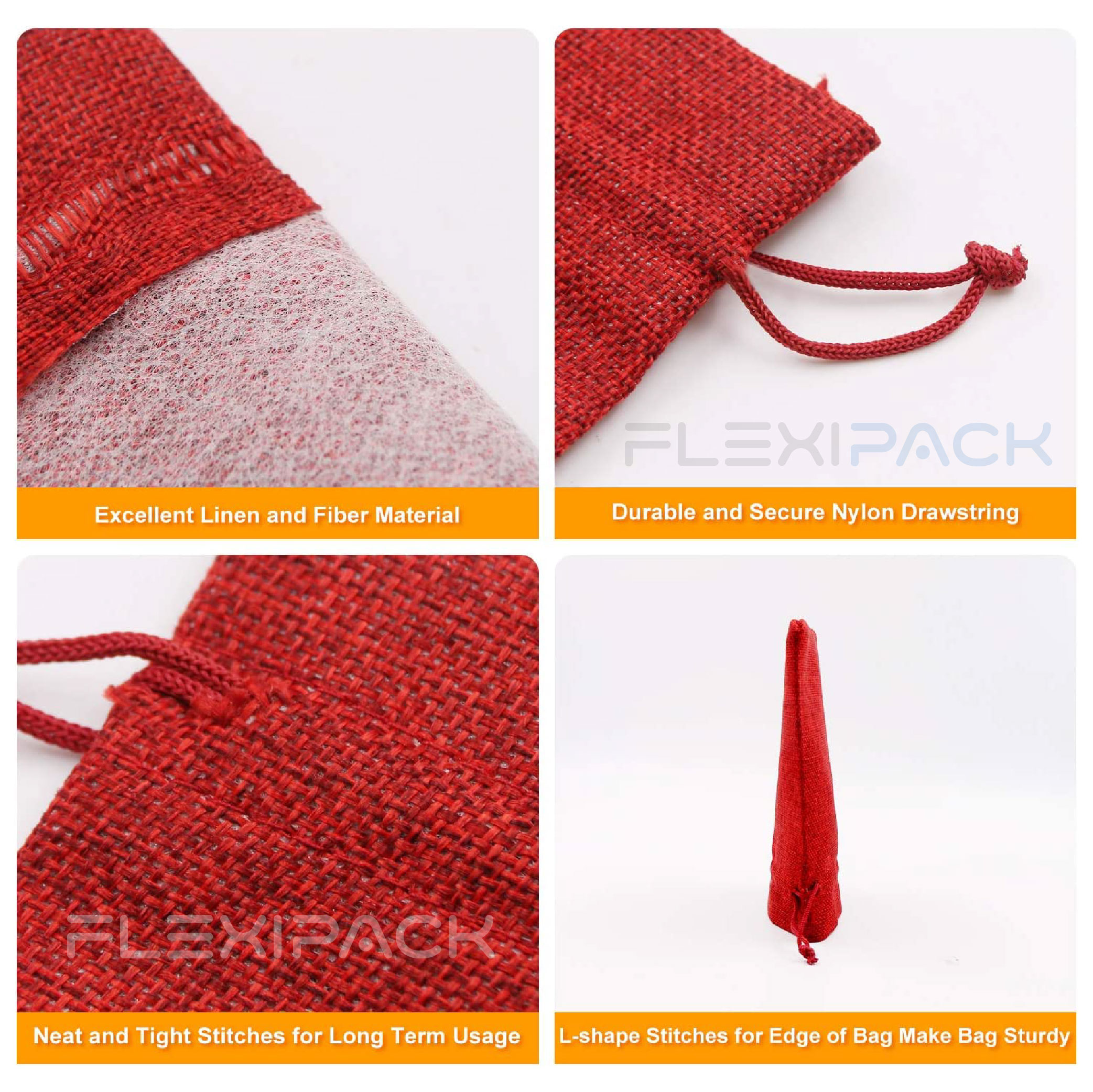 Beg Uncang Cincin Emas Linen Drawstring Bag Doorgift Guni Mini ...