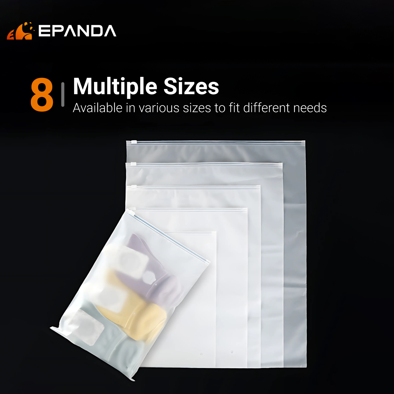 EVA Zipper Bag Clear Frosted Ziplock Storage Beg Simpan Baju Pakaian ...