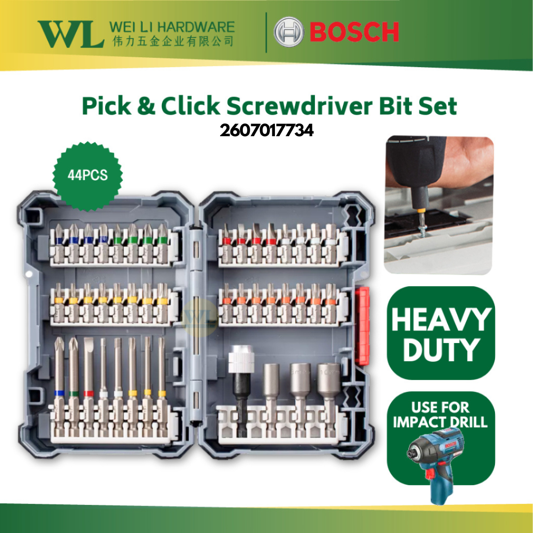 BOSCH 2607017734 Pick & Click Extra Hard Screwdriver Bits Mixed Set ...
