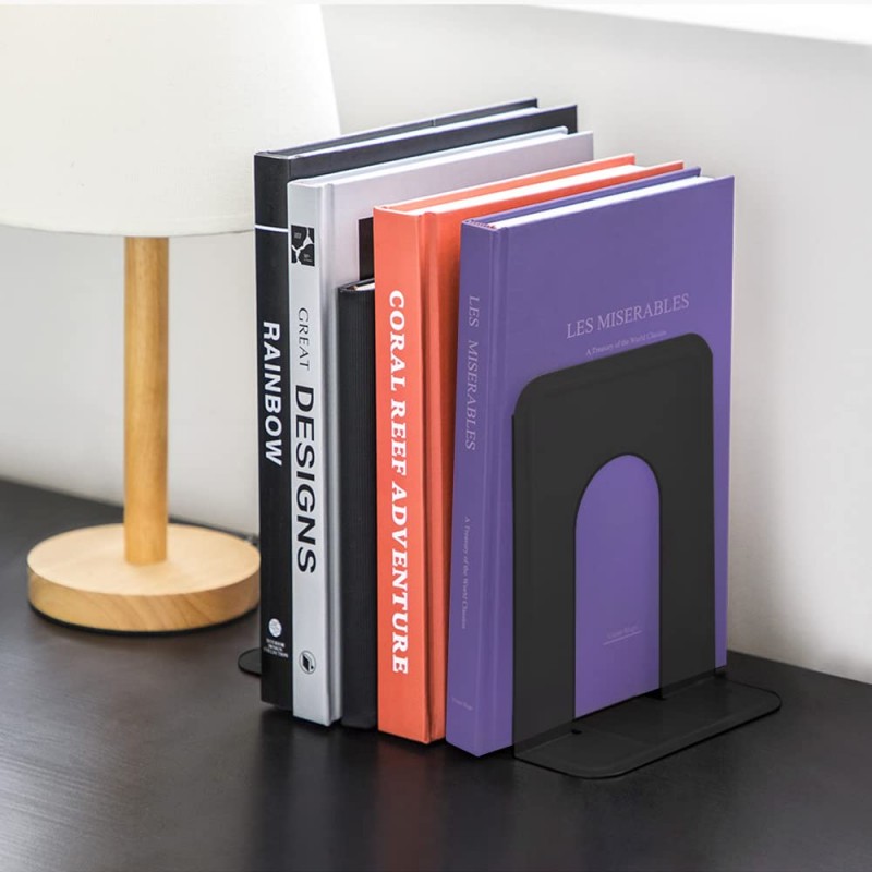 2PCS Large Metal Book End Book Stand Desktop Book Stand Holder Office ...