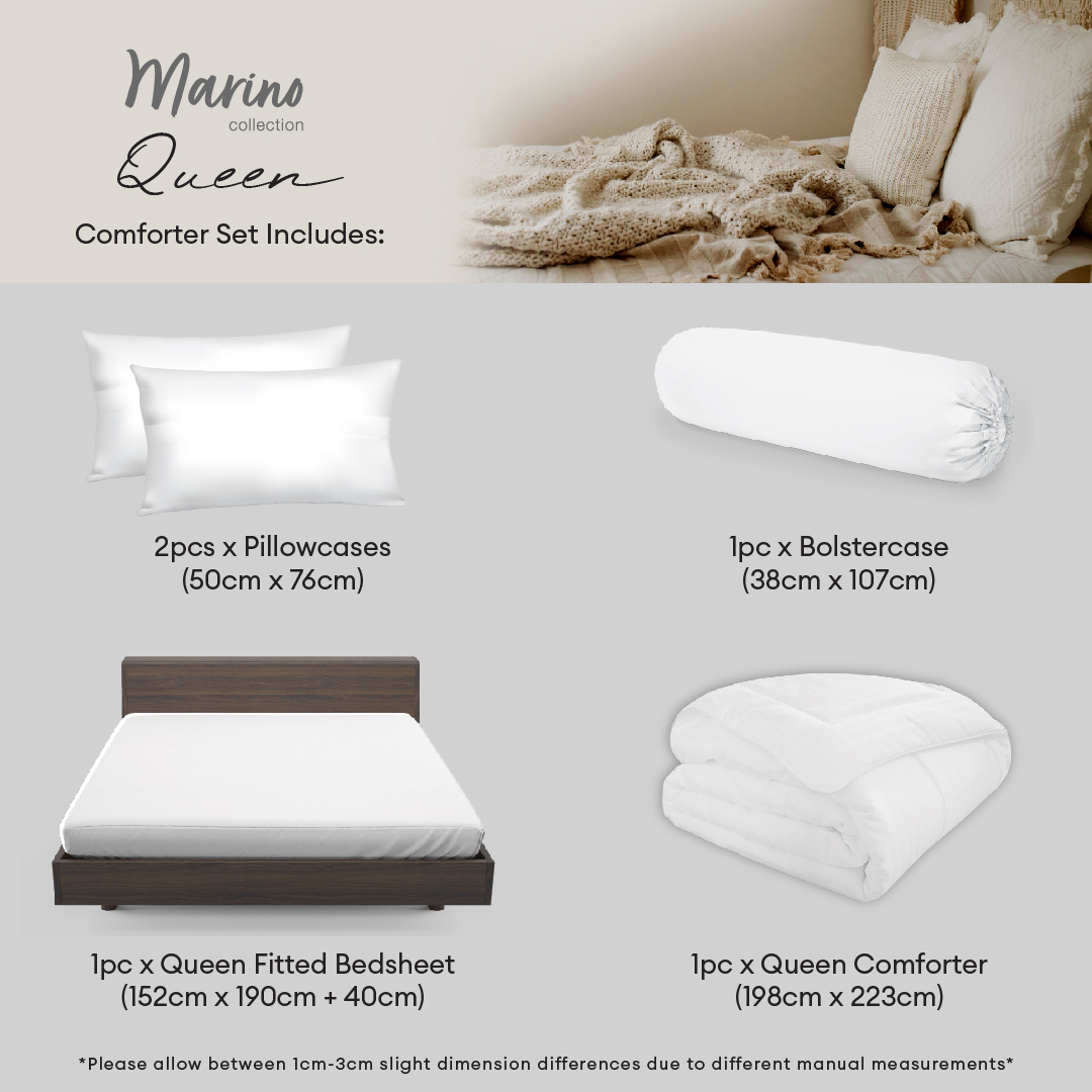 Jean Perry Marino Comforter Set - 100% Combed Cotton Sateen 950TC ...