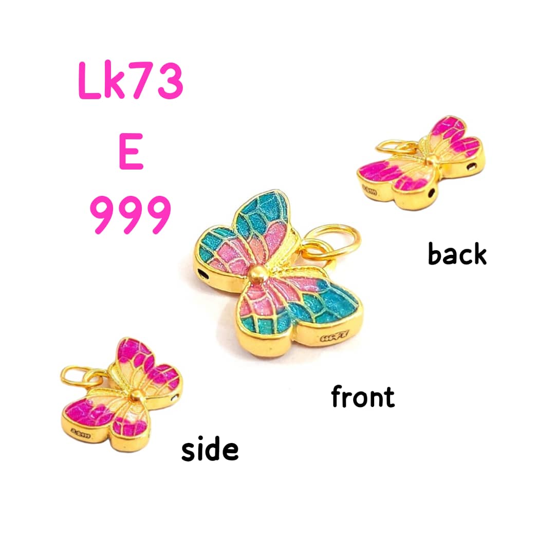 ZA76 Wing Sing 999 Loket Beads Charm Rama Rama Colourful Butterfly ...