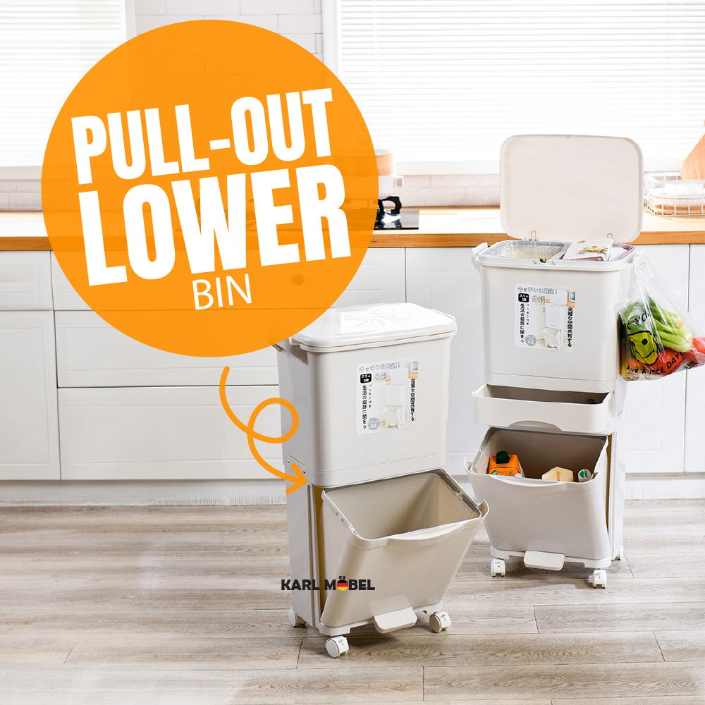 Movable Dustbin Kitchen Rubbish Bin Tong sampah dapur bertutup tinggi ...