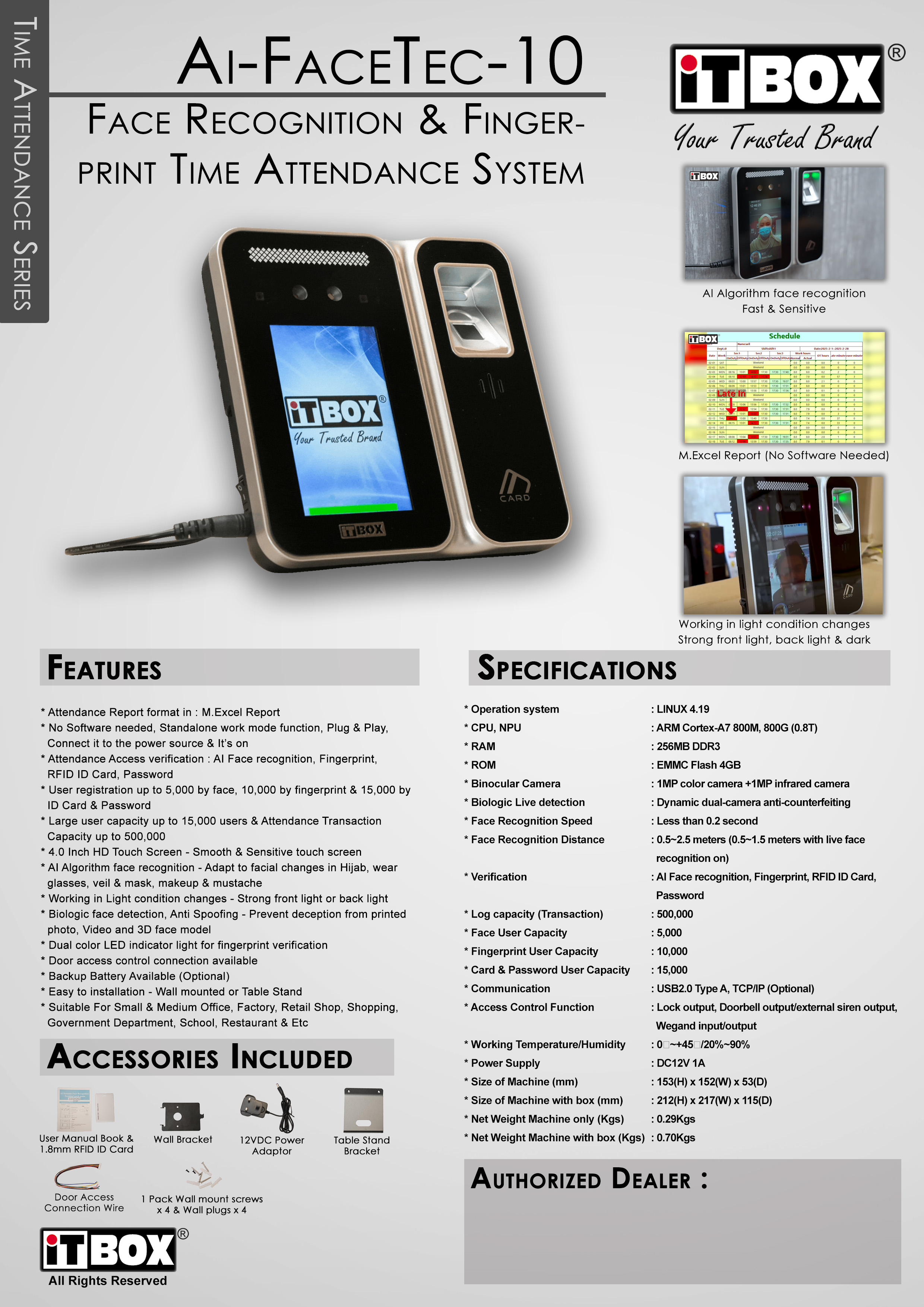 iTBOX AI Face Recognition & Fingerprint Time Attendance Machine ...