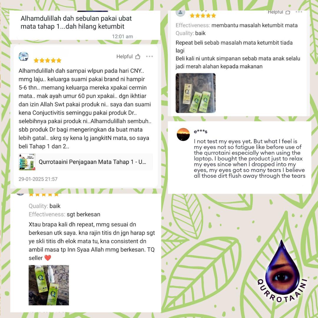 Qurrotaaini Tahap 1 – Titik Mata Herba | Sesuai untuk Mata Letih ...